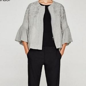 Zara | Jackets & Coats | Zara Embroidered Jacket | Poshmark